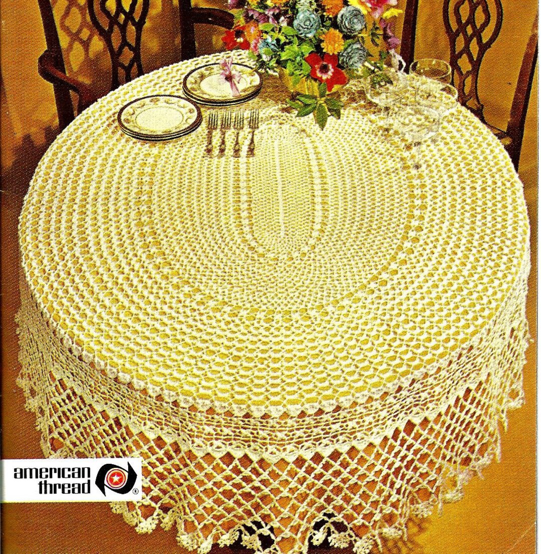 Vintage Heirloom Oval Tablecloth Crochet Pattern PDF Instant Digital ...