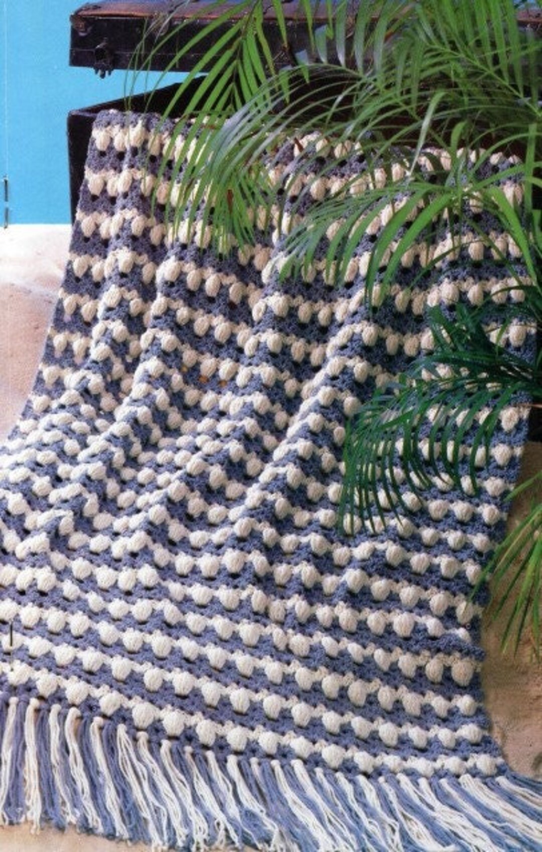 Vintage Crochet Pattern Seaside Afghan Ocean Shells Blanket PDF Instant ...