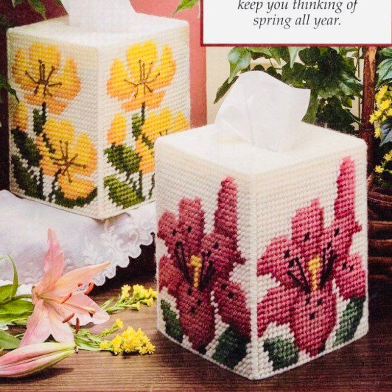 Plastic Canvas Flowers - Etsy