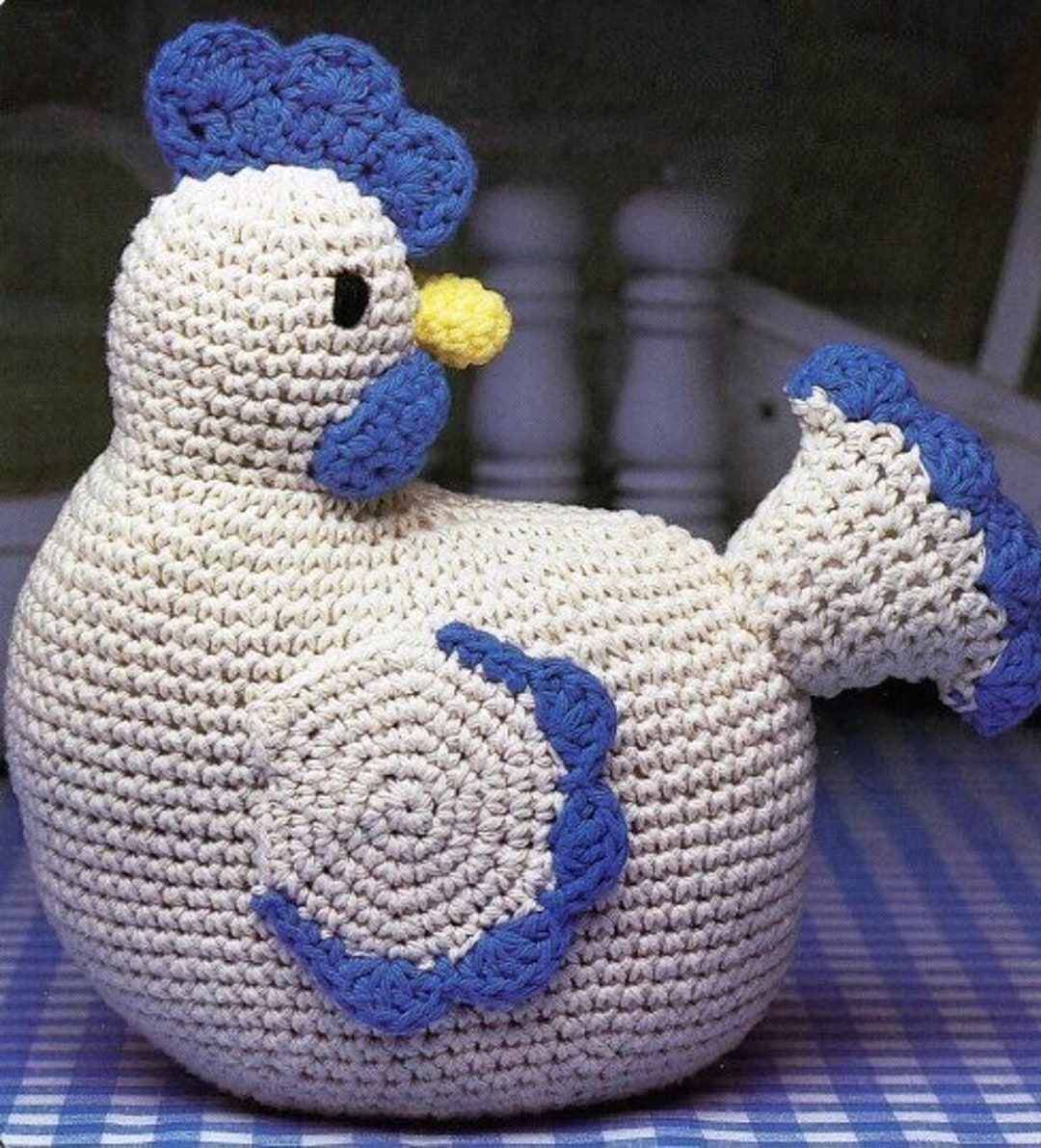 Vintage Crochet Pattern Hetty Hen Stuffed Chicken Amigurumi Kitchen ...