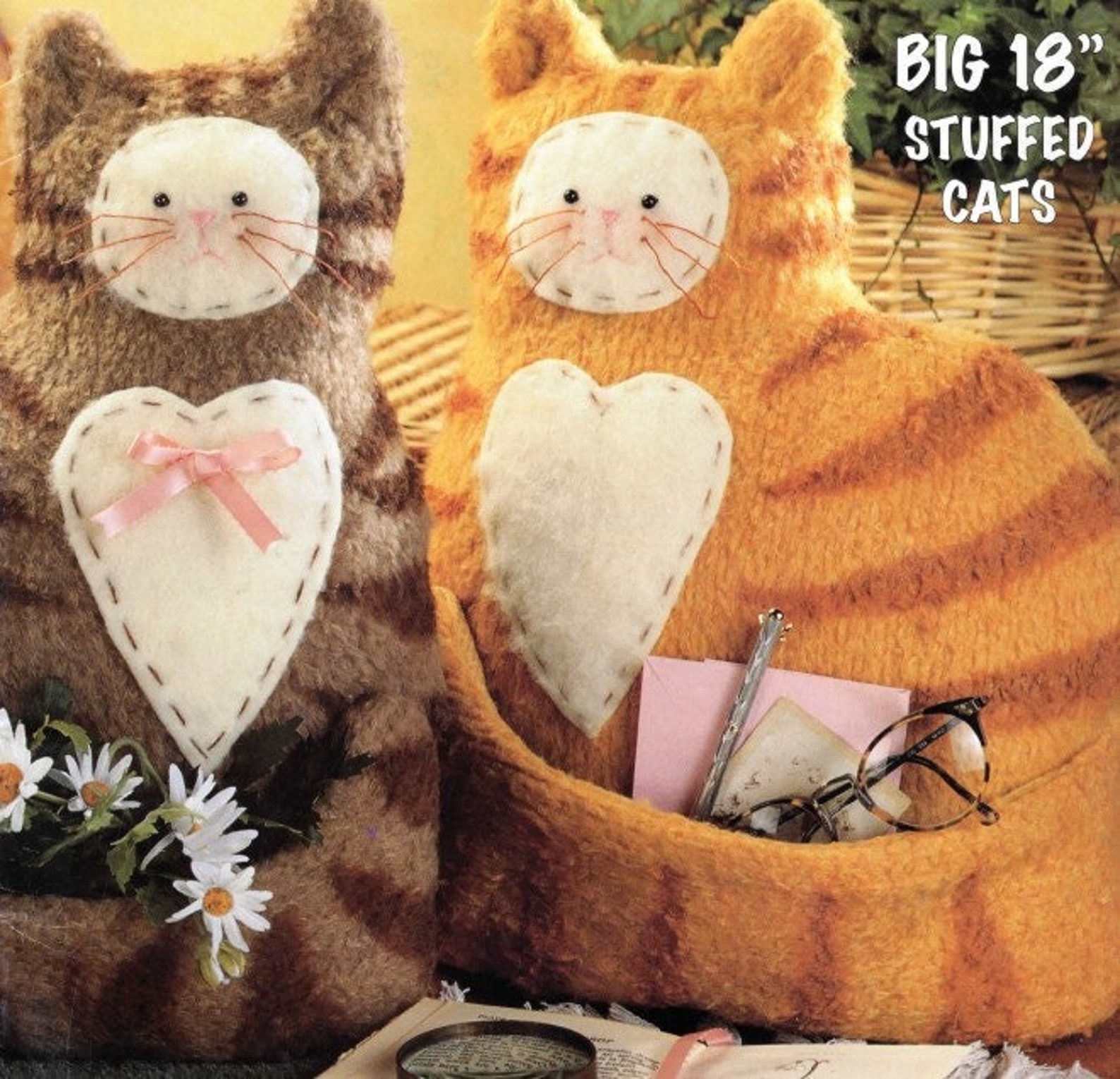 Vintage Sewing Pattern Big 18" Stuffed Plush Cat Cozy and Baby Kittens ...