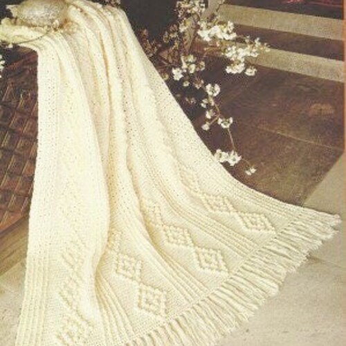 Pattern Only Aran Isles Fisherman Crochet Afghan Blanket - Etsy