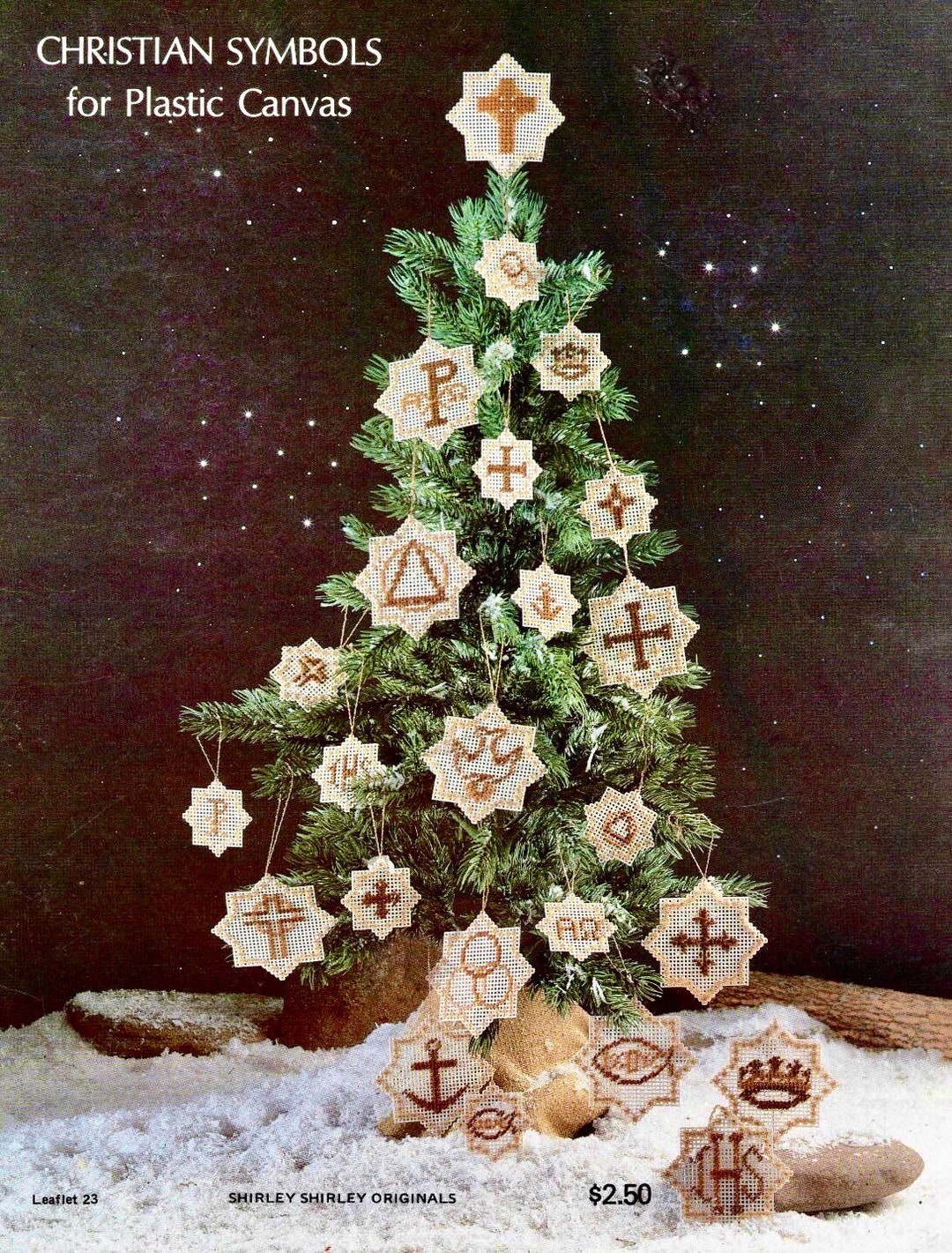 Plastic Canvas Christmas Pattern Booklet Ornaments Christian Symbols ...