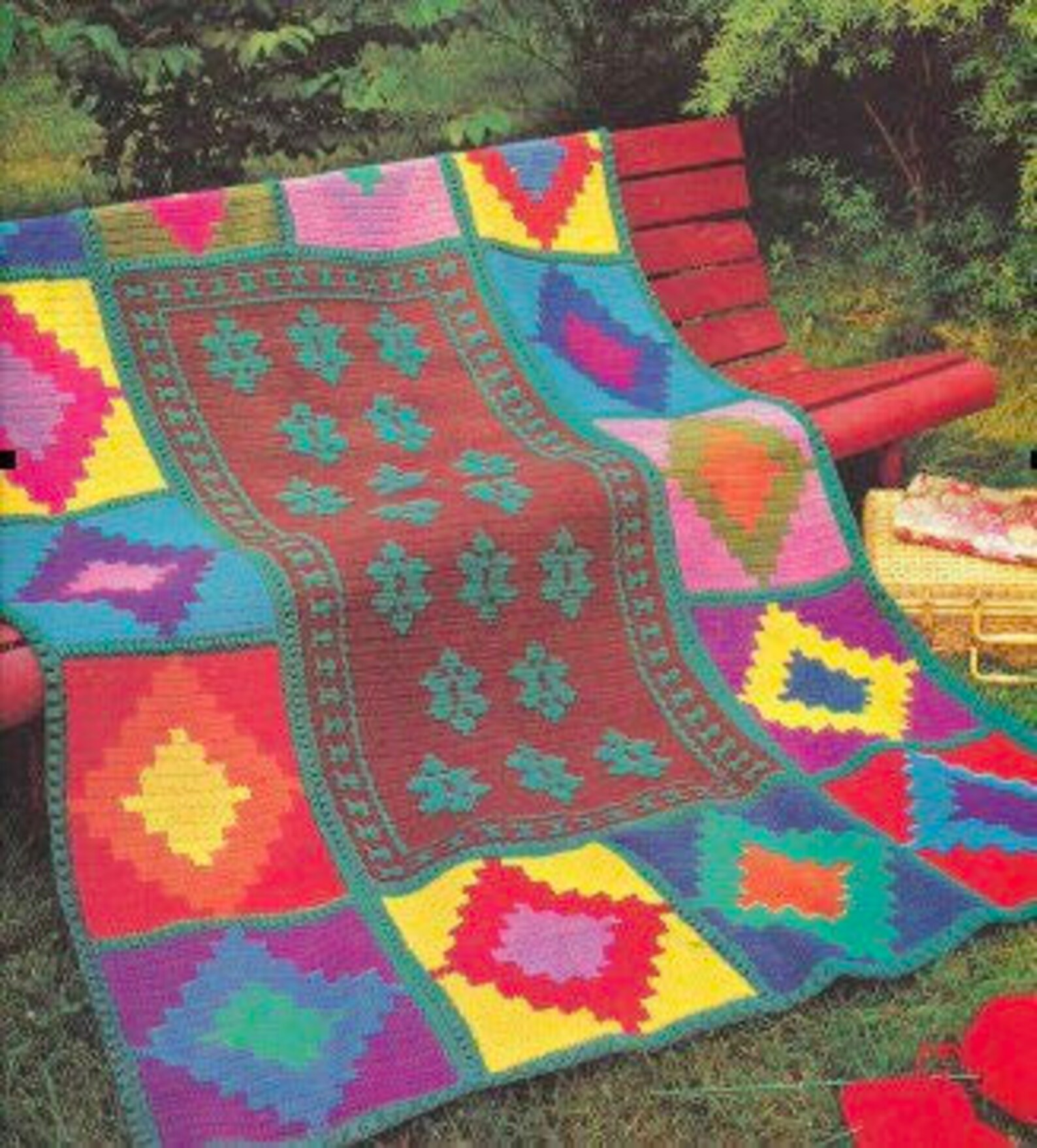 Vintage Crochet Pattern Aztec Indian Inspired Motifs Afghan - Etsy