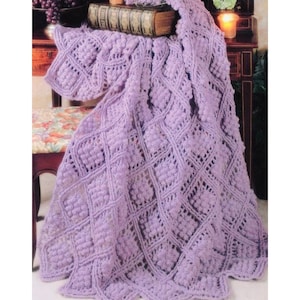 Vintage Afghan Crochet Pattern Royal Vineyard Latticework Blanket ...