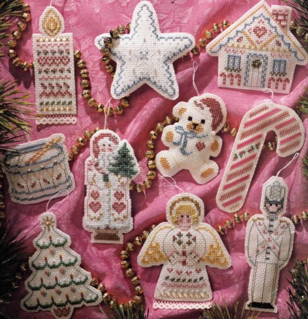 Vintage Cross Stitch Christmas Pattern Elegant Victorian Ornaments Set ...