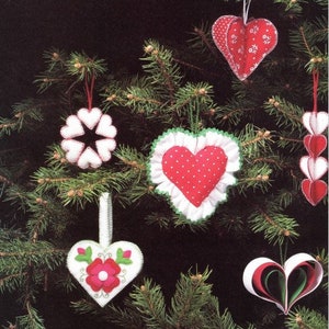 Vintage Sewing Pattern Christmas Heart Ornaments PDF Instant Digital ...