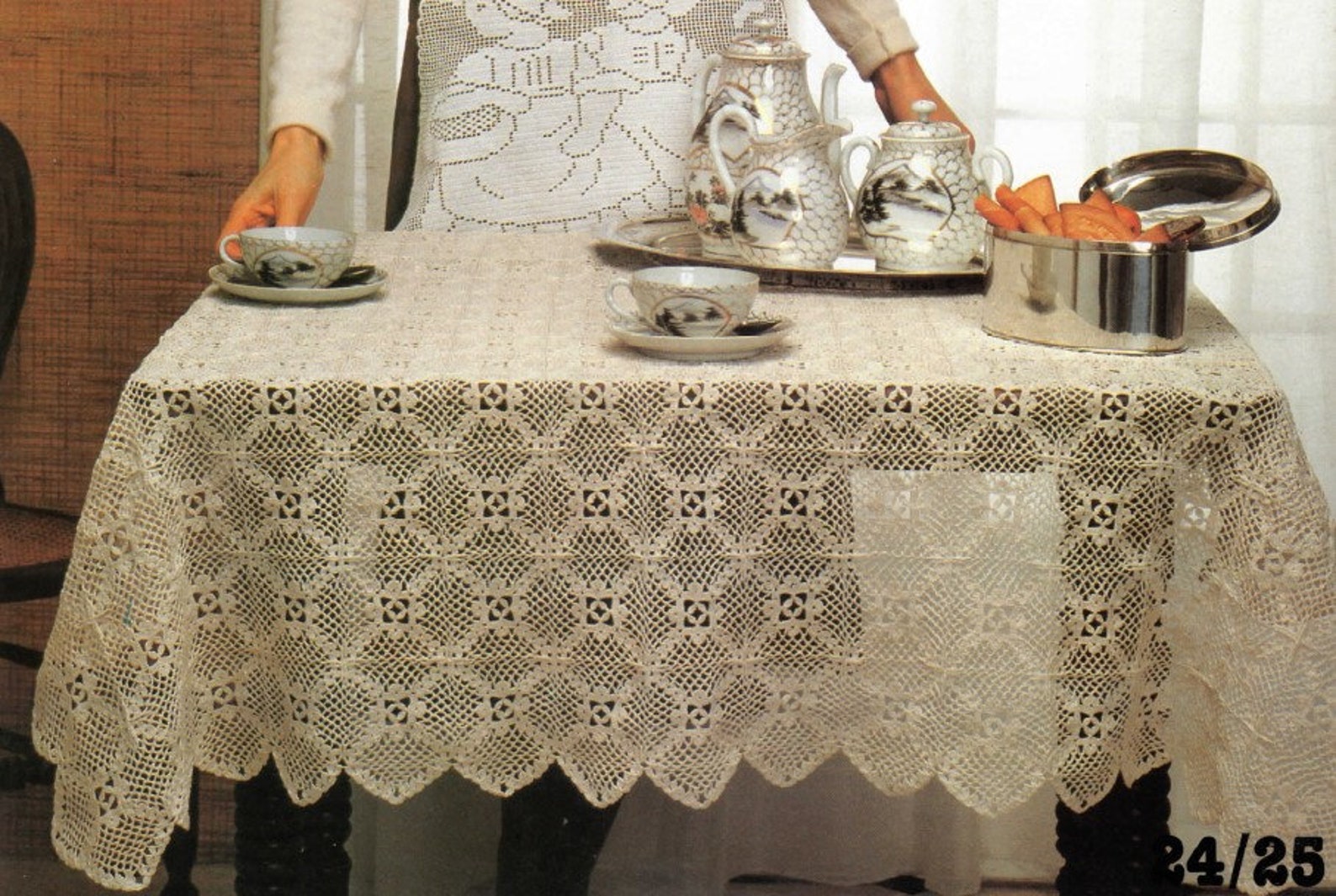 Vintage Crochet Pattern Square Tablecloth Motif Pattern PDF - Etsy