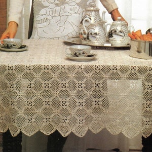 Vintage Crochet Pattern Square Tablecloth Motif Pattern PDF Instant ...