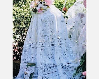 Vintage Knitting Pattern Knitted Wedding Dress Pattern Classic Heirloom ...