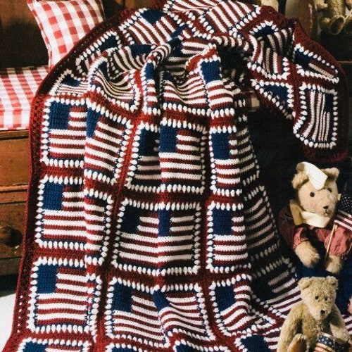 American Flag Afghan Pattern - Etsy