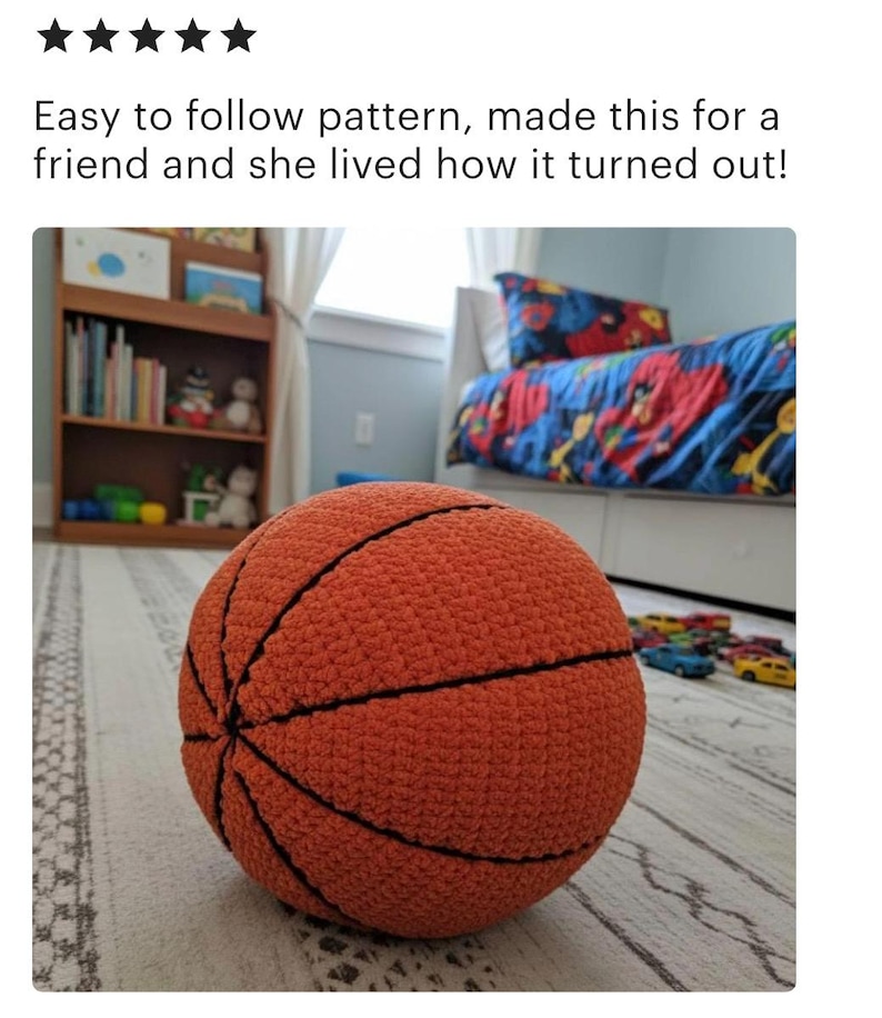 Vintage Crochet Pattern Amigurumi Basketball Plush Pillow Toy PDF ...