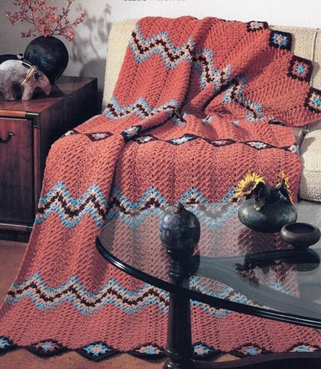 Vintage Crochet Pattern Southwest Arrowheads Afghan Blanket PDF Instant ...