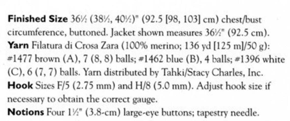 Retro Tweed Jacket Crochet Pattern Button Front Cardigan Long Sleeve ...