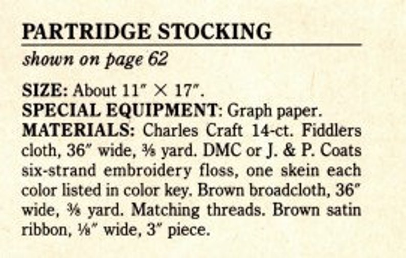 Vintage Cross Stitch Pattern Partridge in a Pear Tree - Etsy