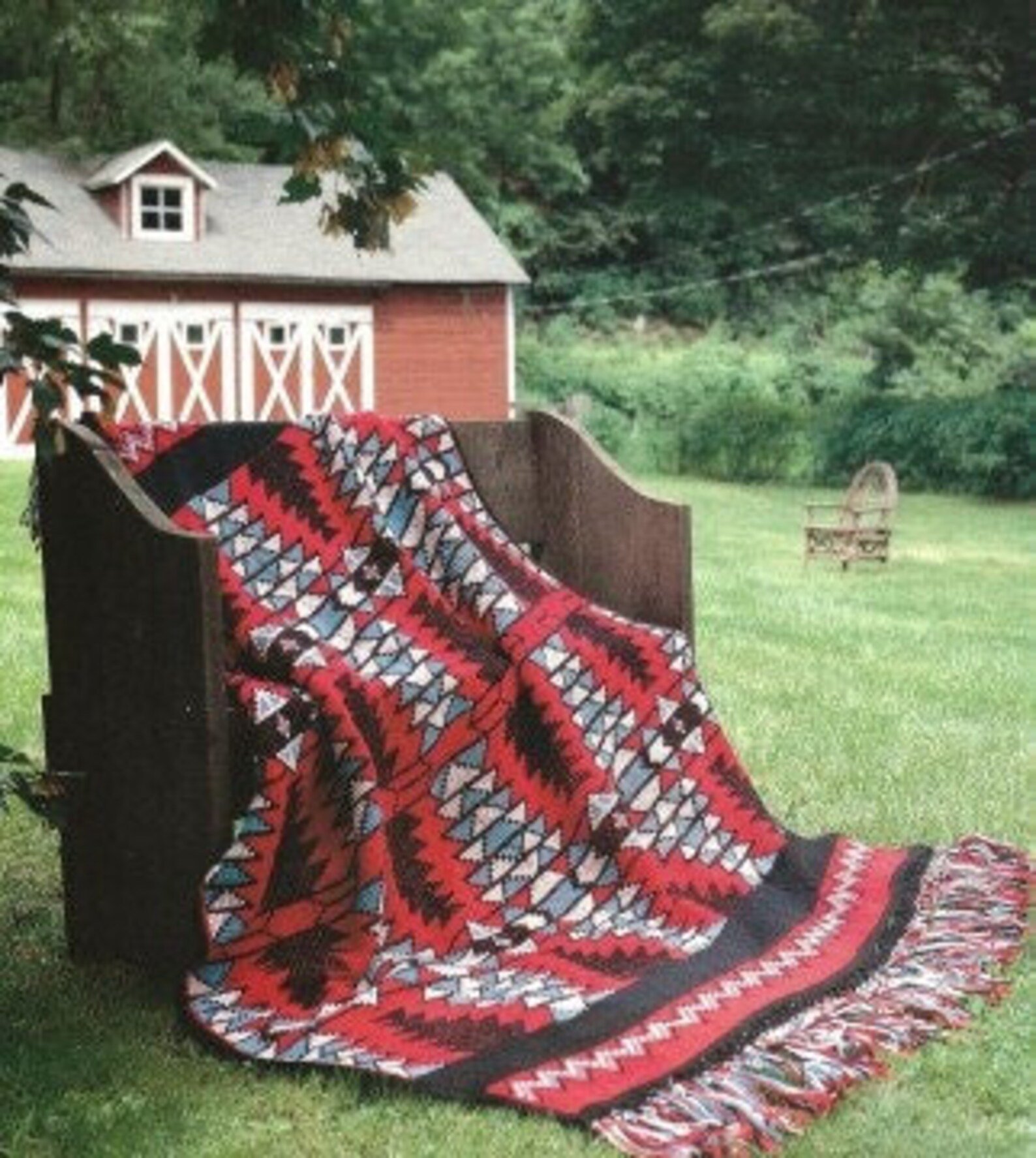 Vintage Crochet Afghan Pattern Native American Indian Blanket - Etsy