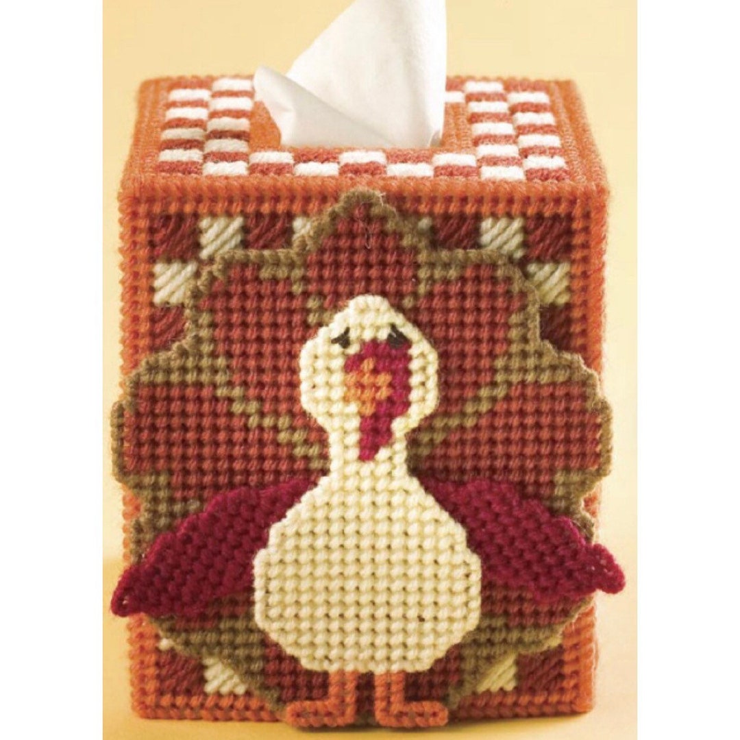 Plastic Canvas Thanksgiving Tissue Box Cover Topper Pattern - Etsy