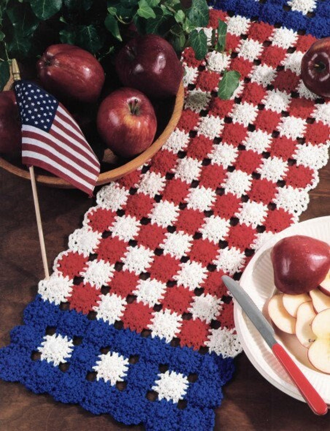 Vintage 4th of July Crochet Pattern Independence Day Table Runner PDF ...