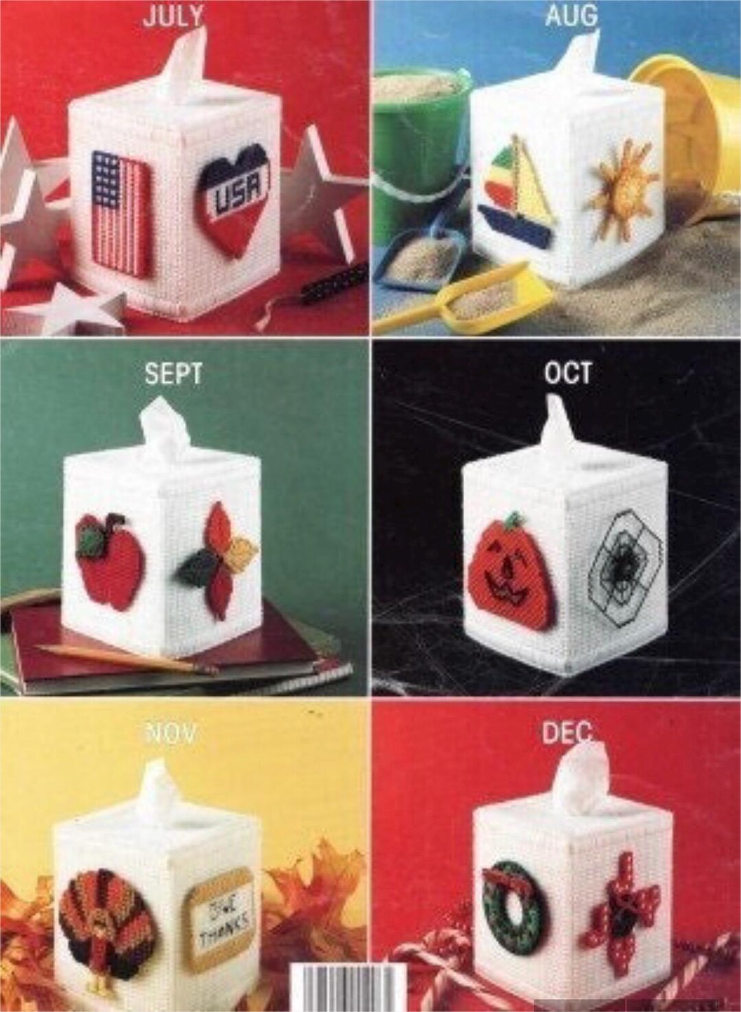 Vintage Plastic Canvas Patten Book Months of the Year Holiday Boutique ...