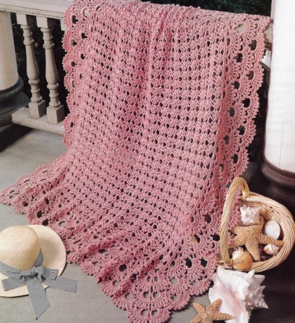 Vintage Crochet Pattern Blush Pink Blushing Seashells Lace - Etsy
