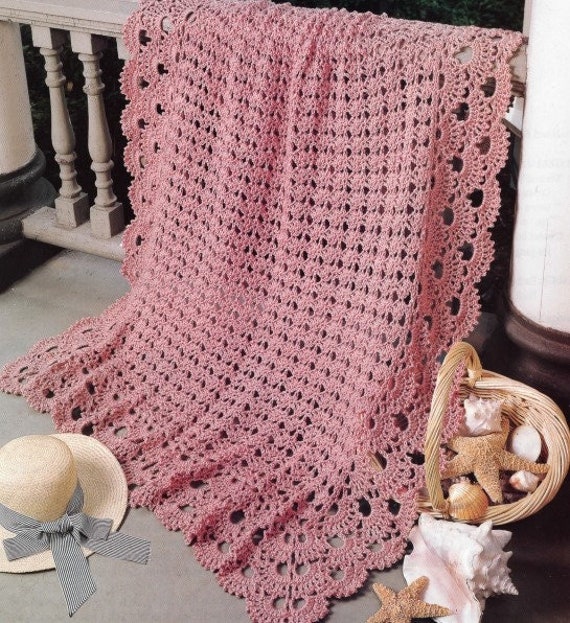 Vintage Crochet Pattern Blush Pink Blushing Seashells Lace - Etsy