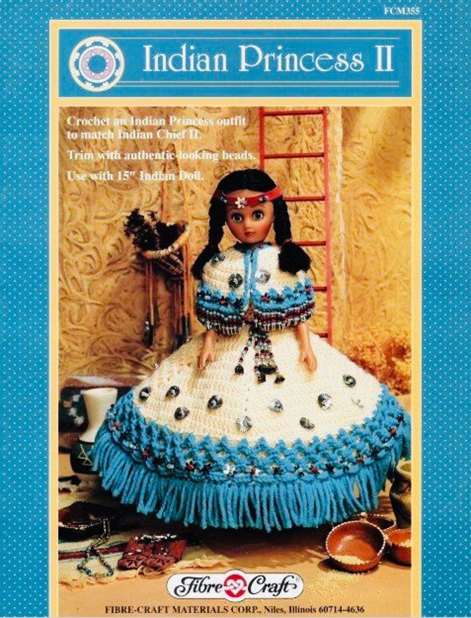 Vintage Crochet Pattern Leaflet Southwestern Indian Princess II Doll ...