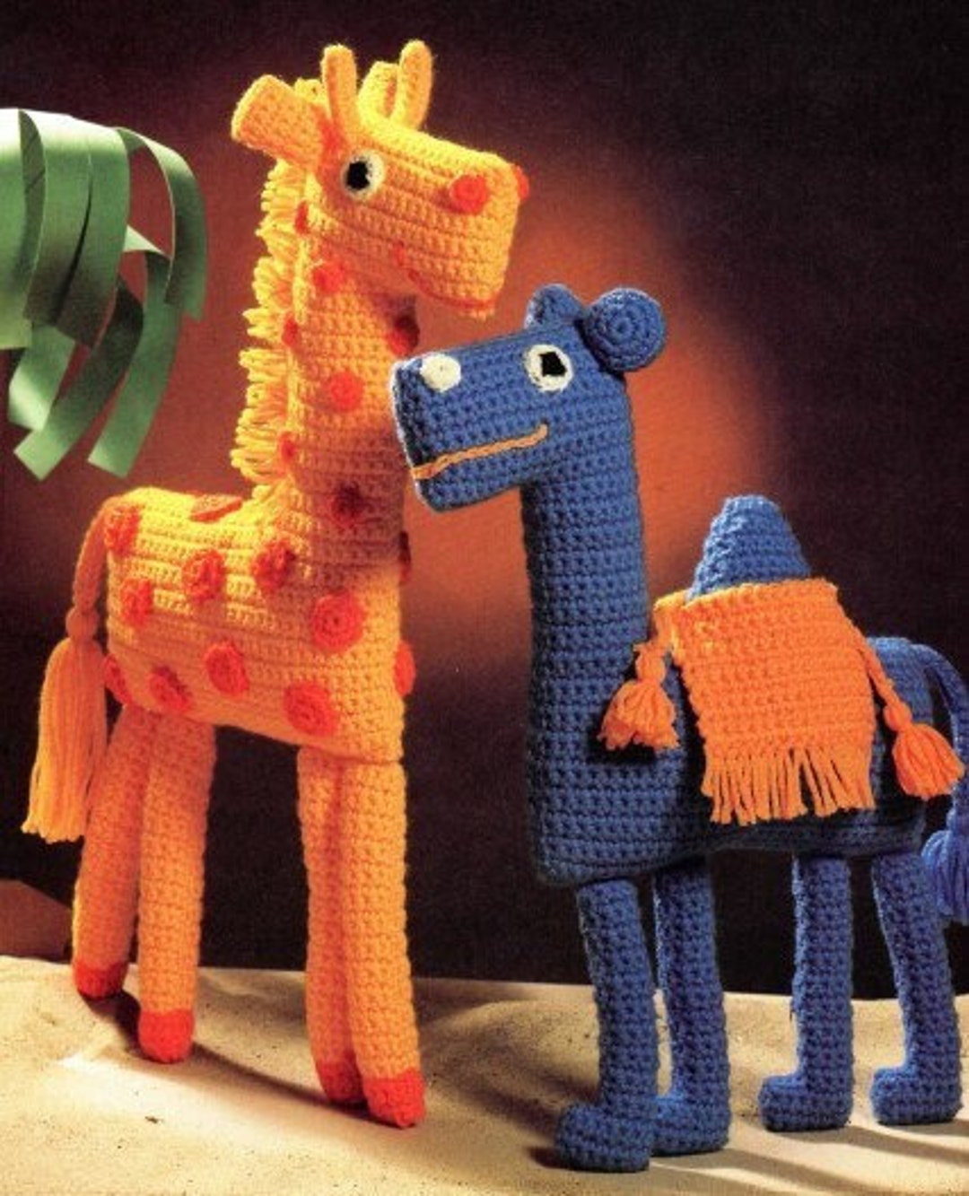 Vintage Crochet Pattern Amigurumi Fred the Camel and Frank Giraffe Toy ...