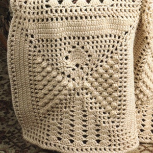 Vintage Afghan Crochet Pattern Angels All Around Popcorn Stitch Motif ...