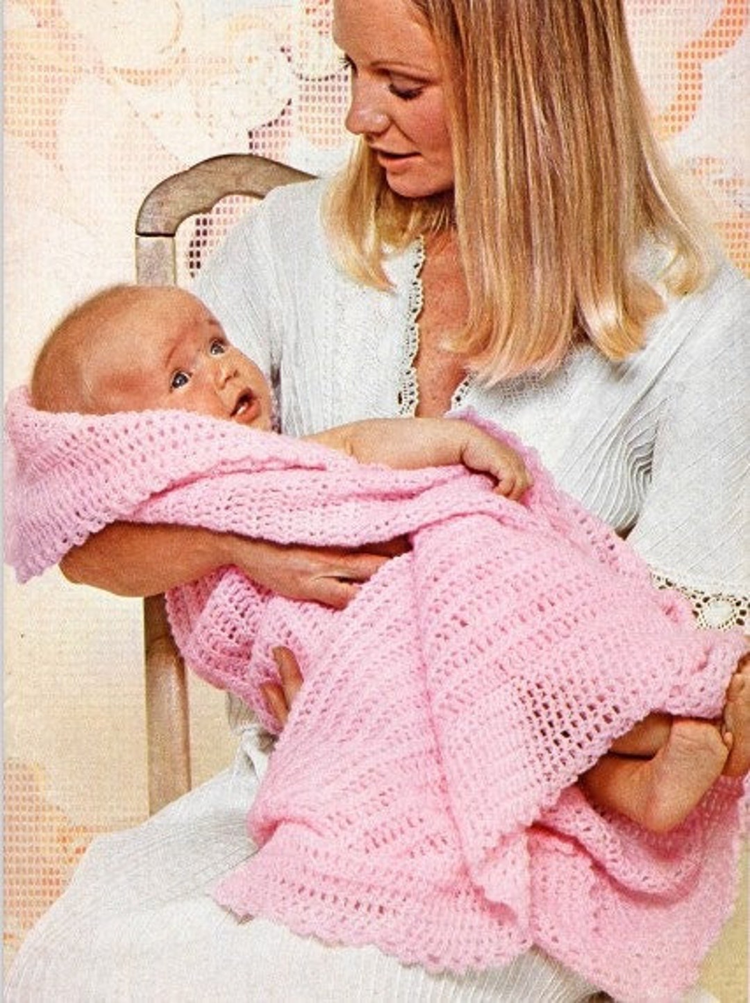 Vintage Baby Blanket Crochet Pattern Easy Quick Elegant Lacy Afghan ...