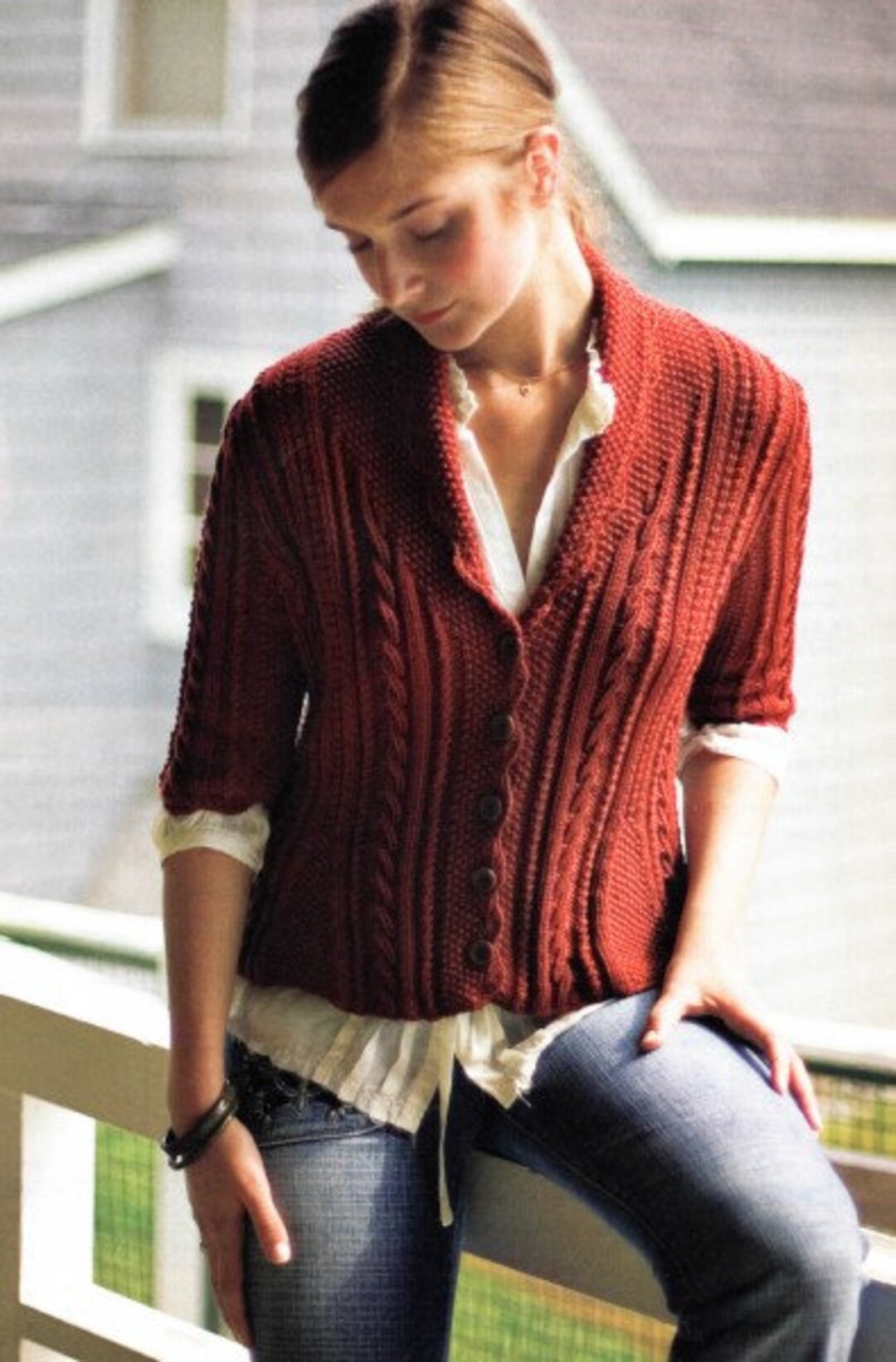 Cable Knit Sweater Knitting Pattern Nantucket Cardigan Knit Sweater Y2K ...