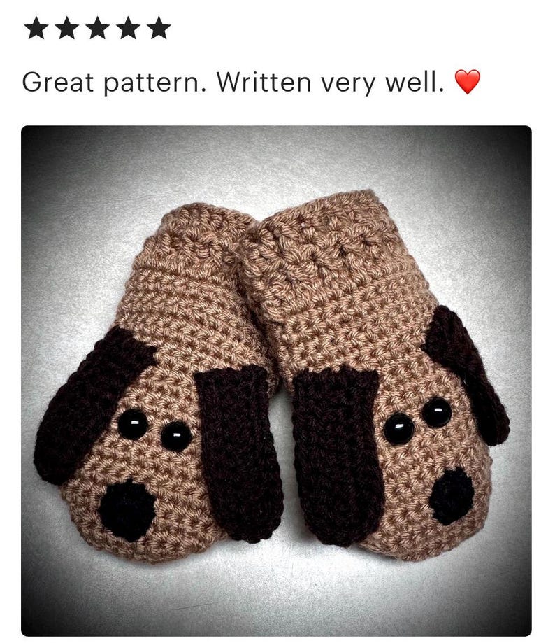Vintage Crochet Pattern Animal Mitts Children's Winter Mittens Dog and ...
