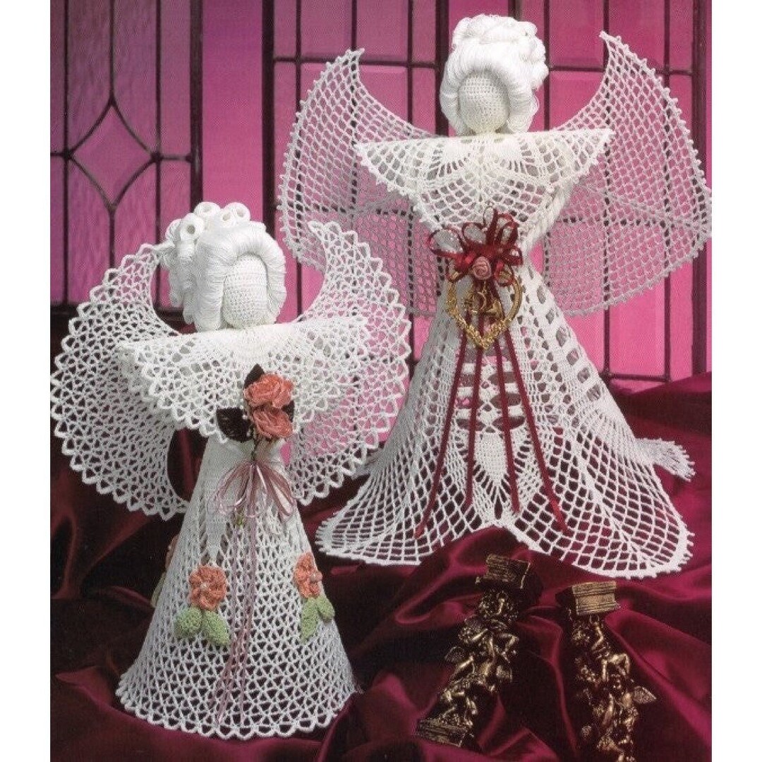 Vintage Christmas Angel Crochet Pattern Victorian Delicate Lacy Angel ...
