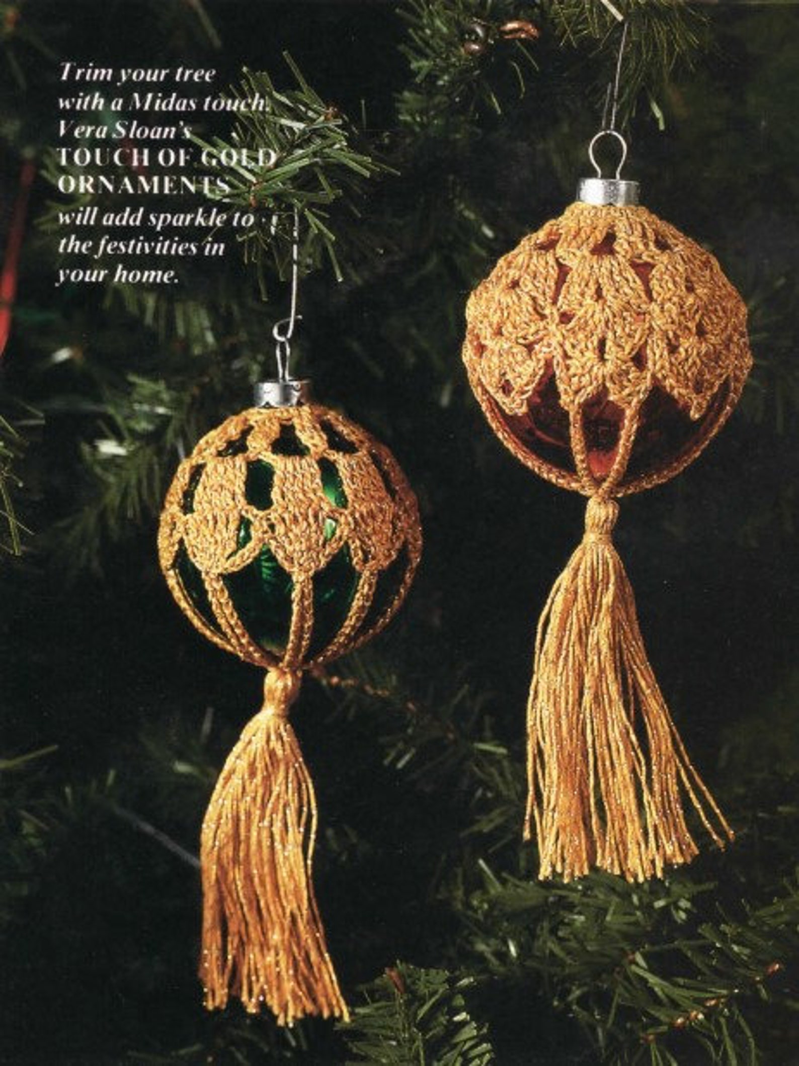 Vintage Crochet Pattern Holiday Christmas Balls Covers Elegant ...