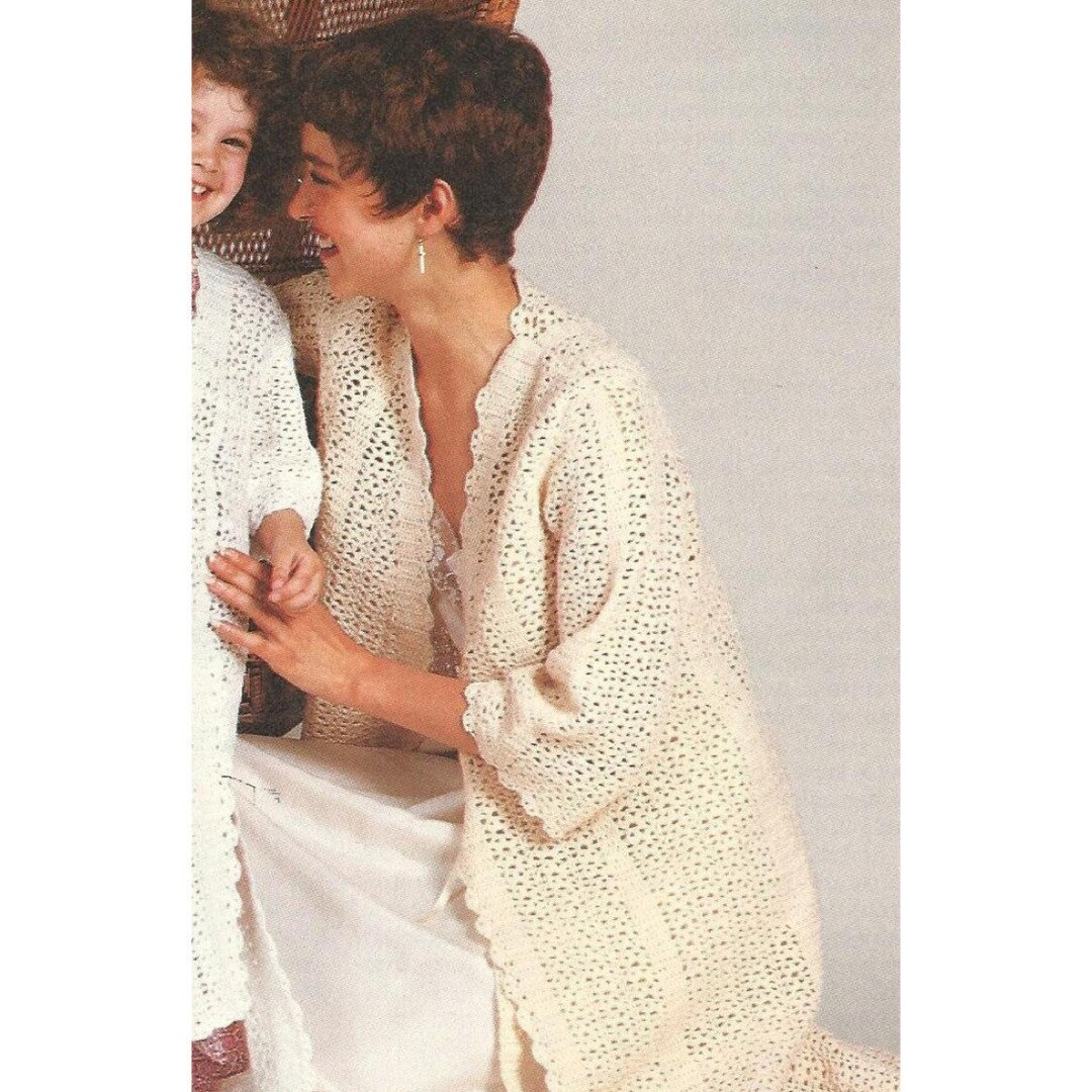 Vintage Crochet Pattern Mom's Womens Lacy Robe Housecoat PDF INSTANT ...