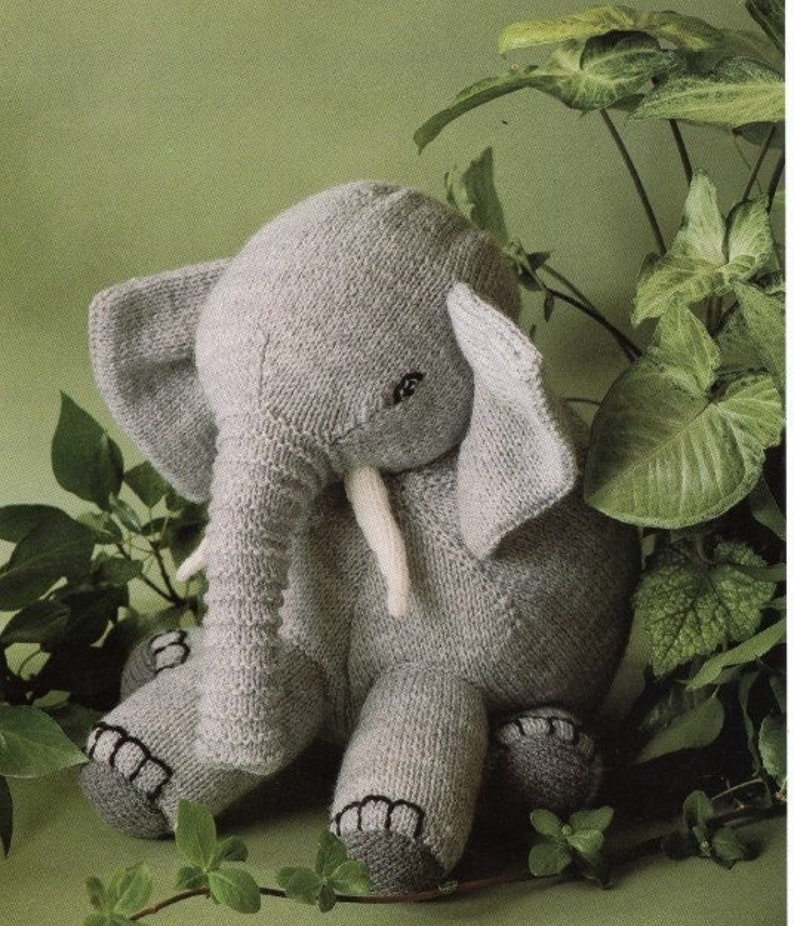 Vintage Elephant Knitting Pattern Jumbo the Elephant Soft Toy - Etsy