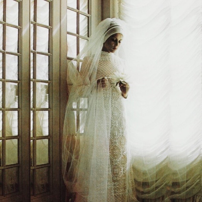 Vintage Heirloom Filet Crochet Wedding Dress Bride Bridal Long - Etsy