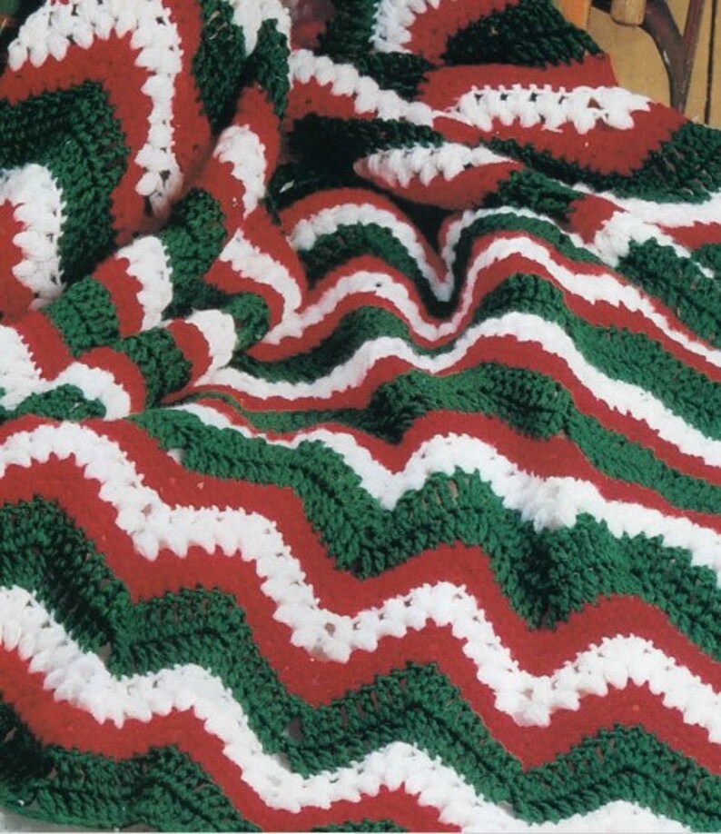 Vintage Afghan Crochet Pattern Wonder of Christmas Ripple Zig - Etsy