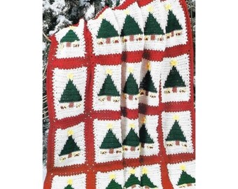 Vintage Inspired Christmas Tree Afghan Crochet Pattern PDF Instant ...