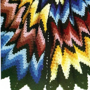 Vintage Crochet Afghan Pattern: Rippling Reflections Throw (PDF ...