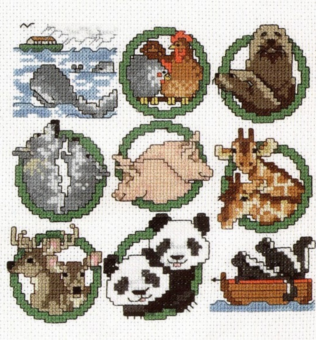 Vintage Cross Stitch Pattern Animals Zoo Miniature Motif Mini Designs ...