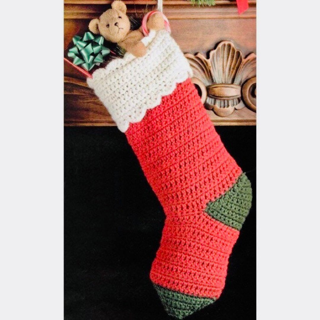 Vintage Christmas Stocking Crochet Pattern Quick and Easy - Etsy