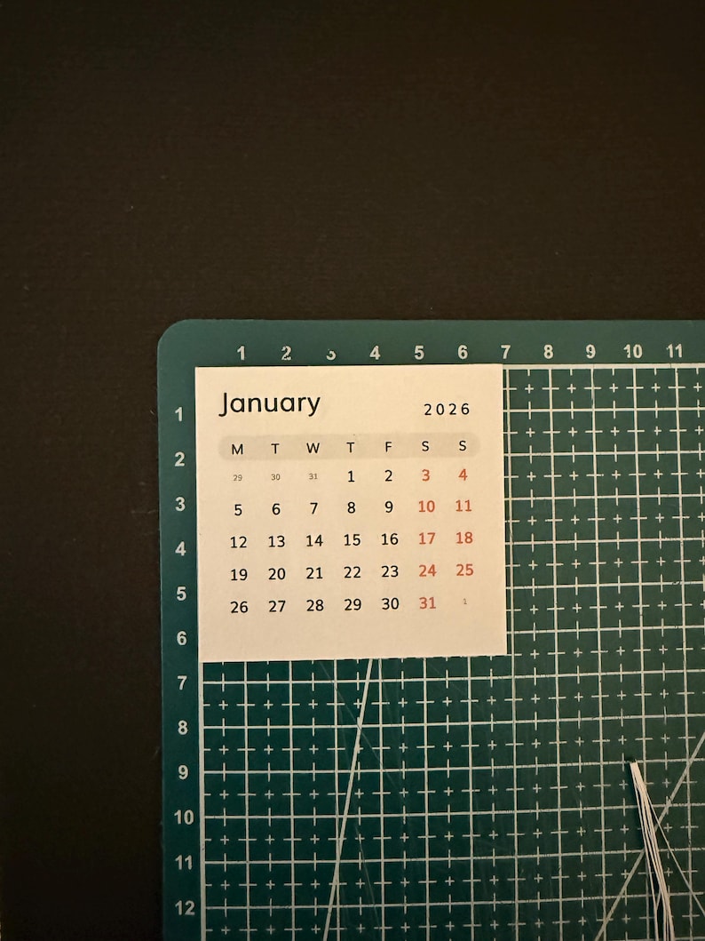 Tearable Mini 2026 Calendar 7cmx6.5cm_ 12 Sheets (january to December ...