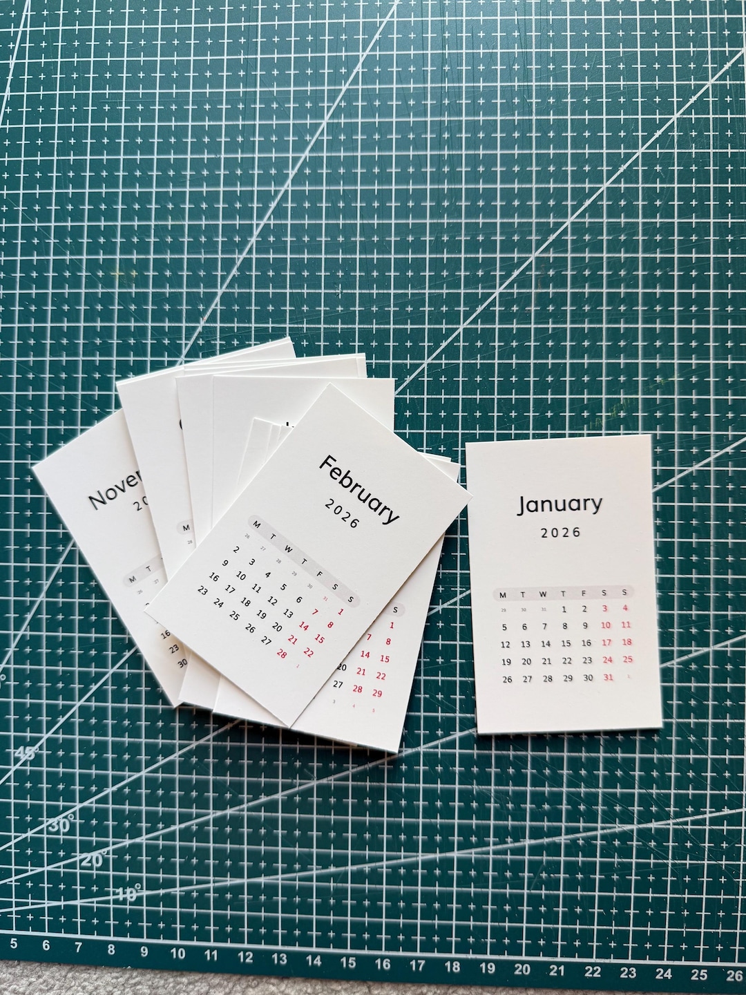 2026 Mini Calendar Cards | Pocket Calendar | Visting Card Size ...