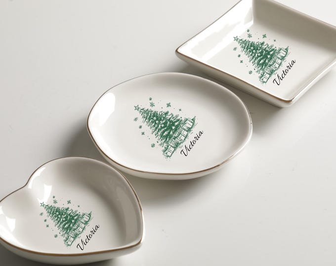 White Snowflake Ring Dish | Trinket Plate | Handmade - Etsy