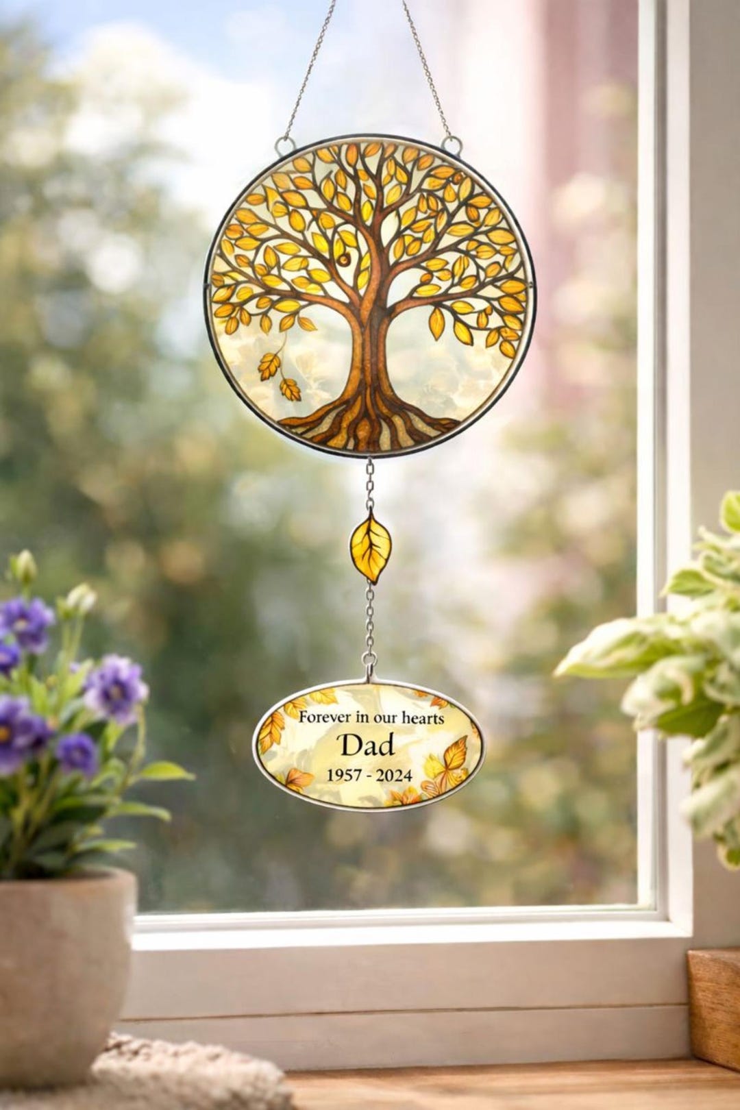 Tree of Life Memorial Suncatcher for Dad | Personalized Sympathy Gift ...