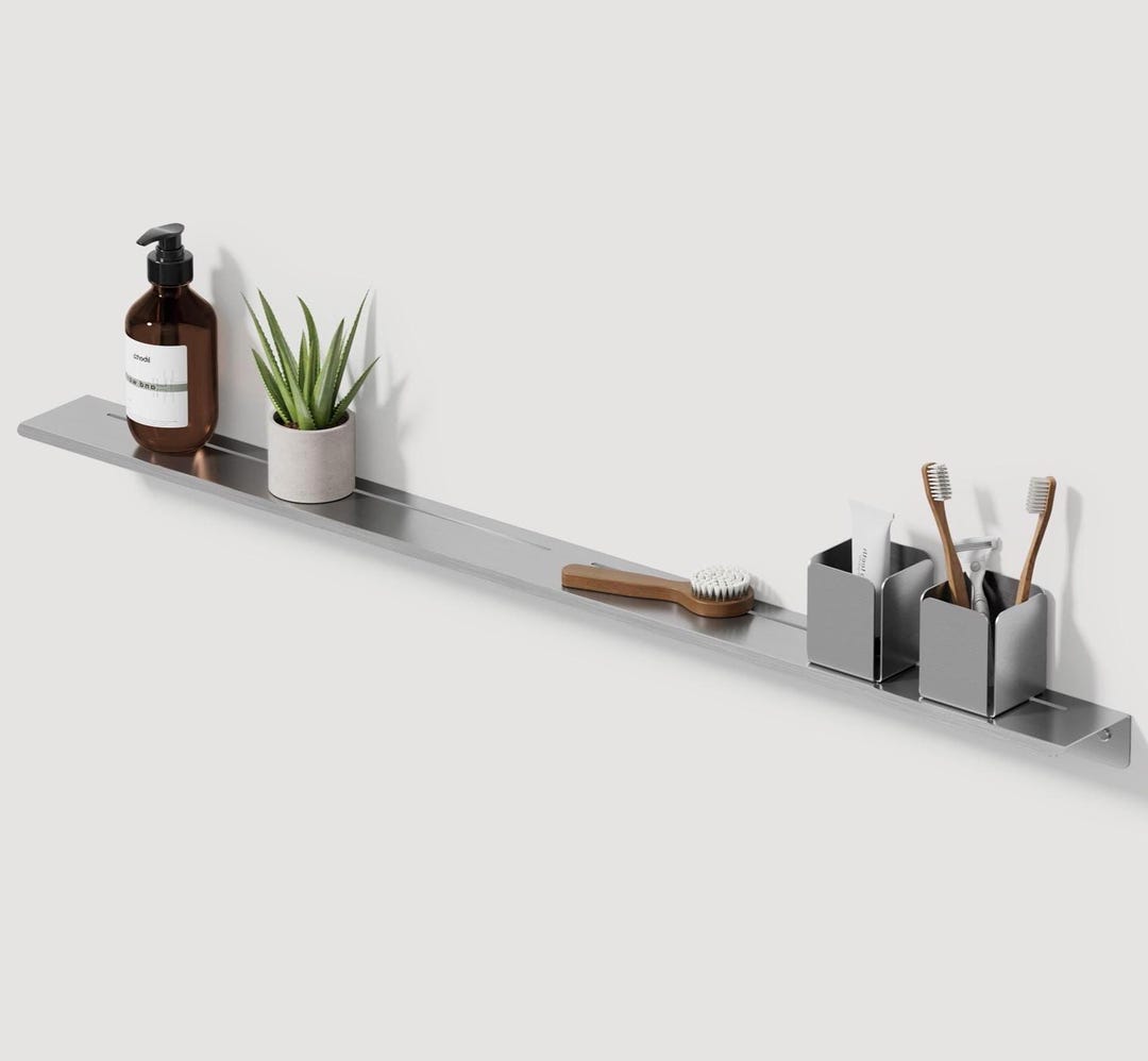 Steel Shower Shelf With Hook - Long Shower Caddy - 100cm|39.37 ...