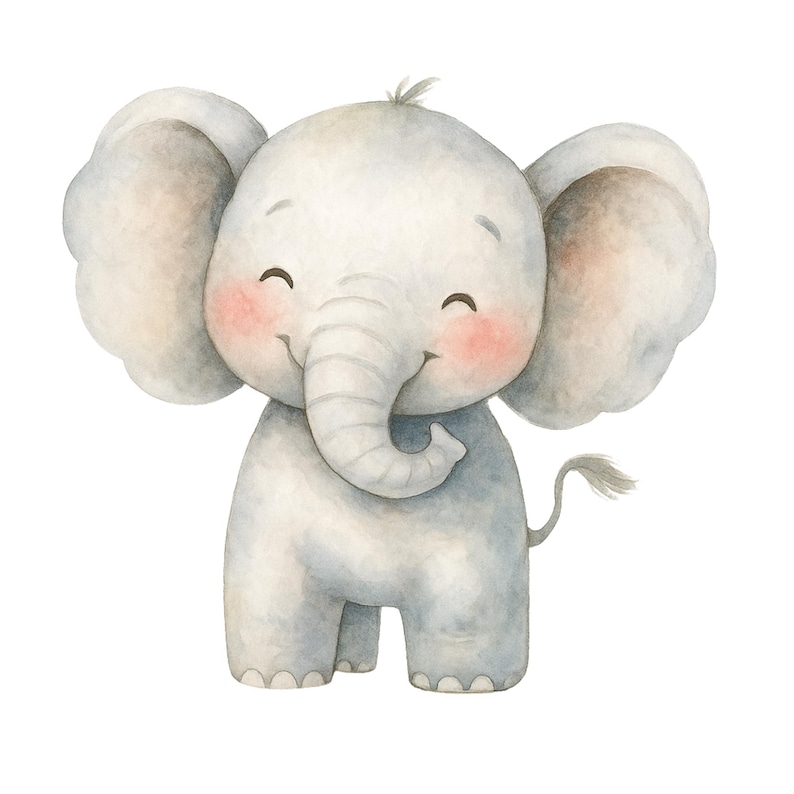 9 Watercolor Safari Animals Clipart, Lion Giraffe Elephant, Nursery Art ...