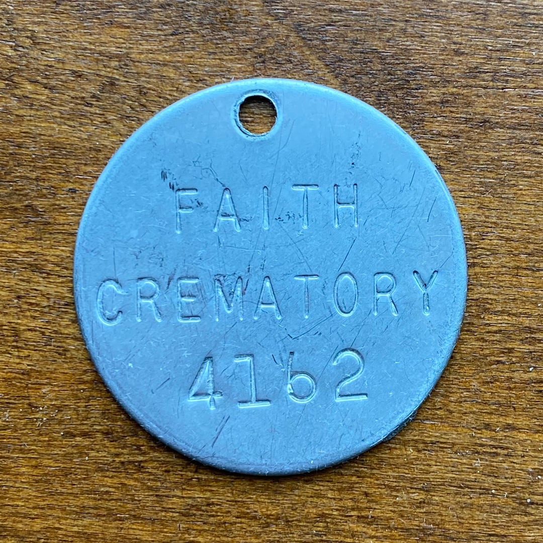 Faith Crematory Mortuary Cremation Toe Tag ID Token Funeral Home ...