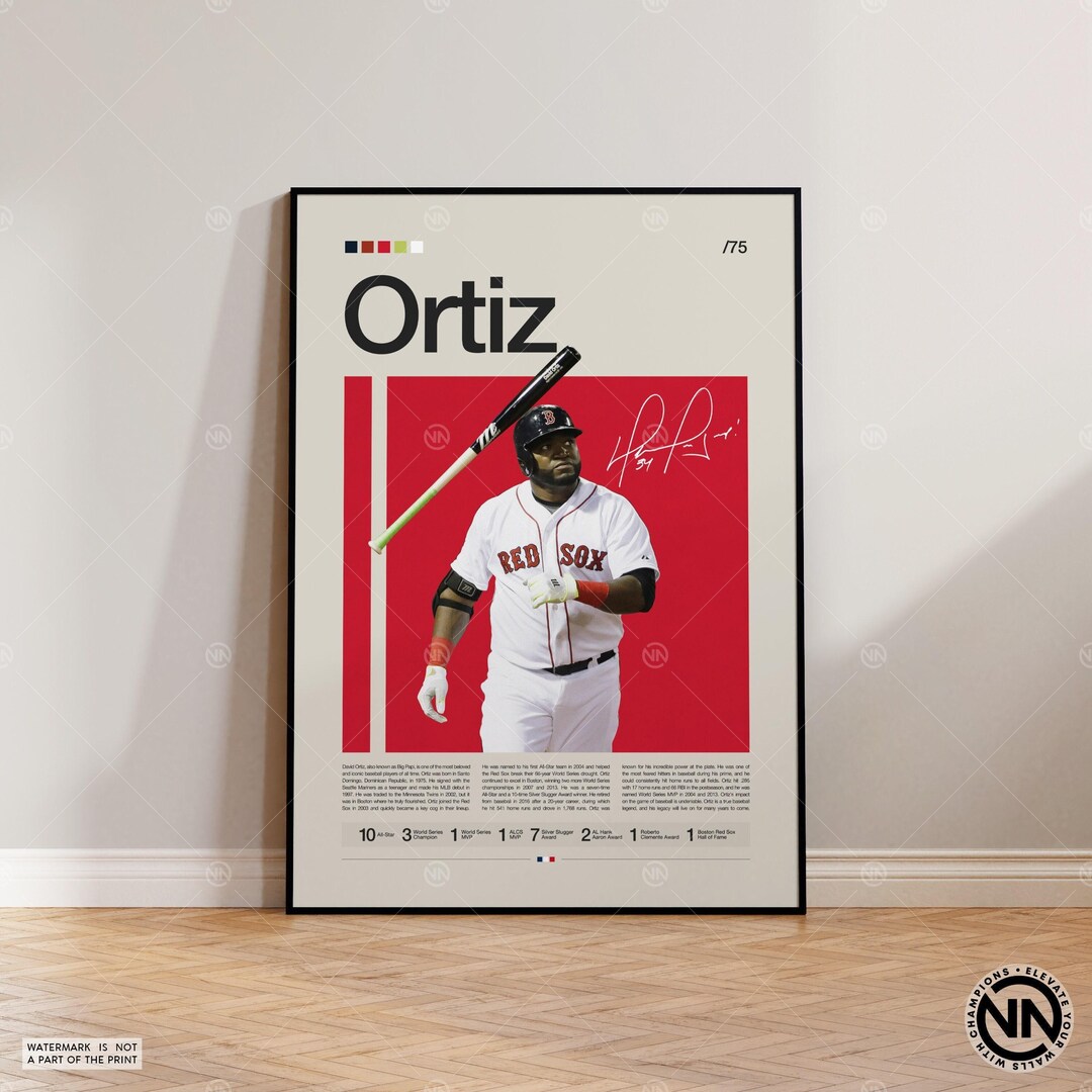 David Ortiz Poster, Boston Red Sox Poster, Baseball Prints, Sports ...