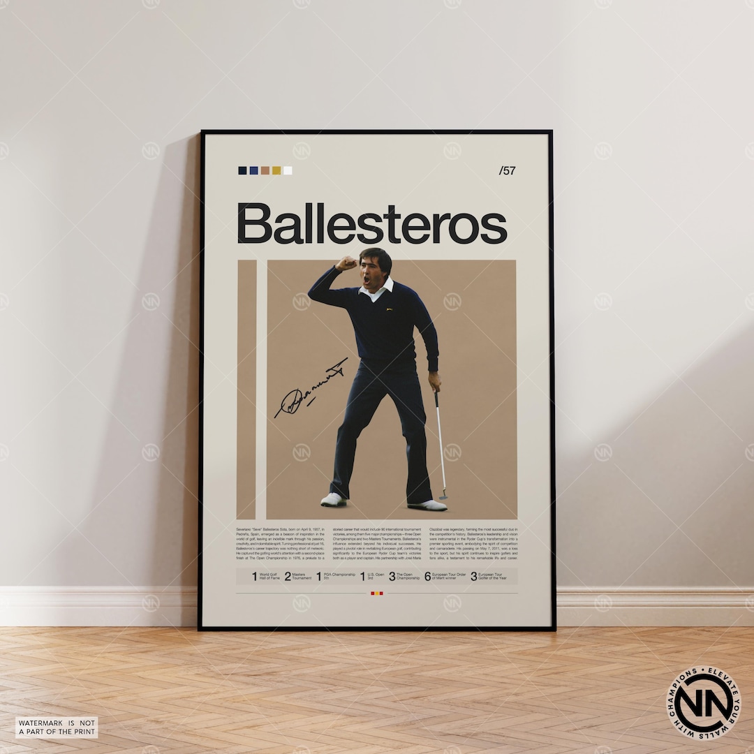 Seve Ballesteros Poster, Golf Poster, Motivational Poster, Sports ...